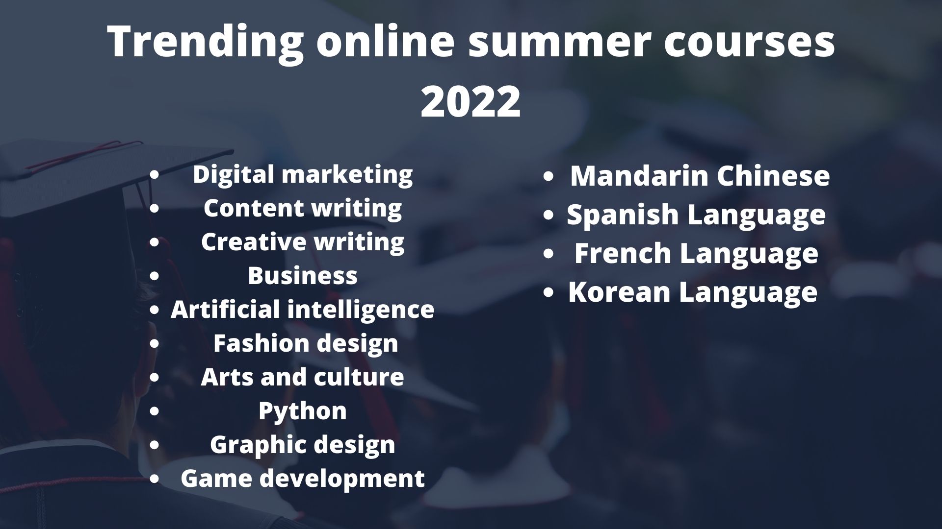 Top 25 Online Summer Courses 2023